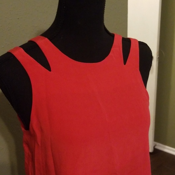 Jonathan Simkhai | Tops | Red Silky Top With Sexy Back And Cut Outs ...